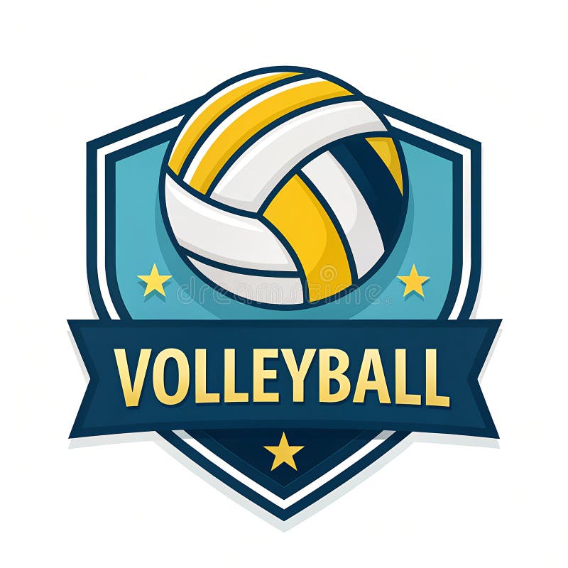 Modern Volleyball Logo with Shield Design Stock Illustration ...