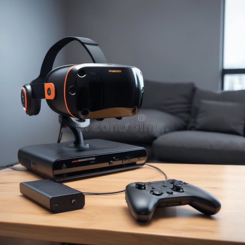 Modern VR Gaming Setup stock photo. Image of sleek, home - 313086826