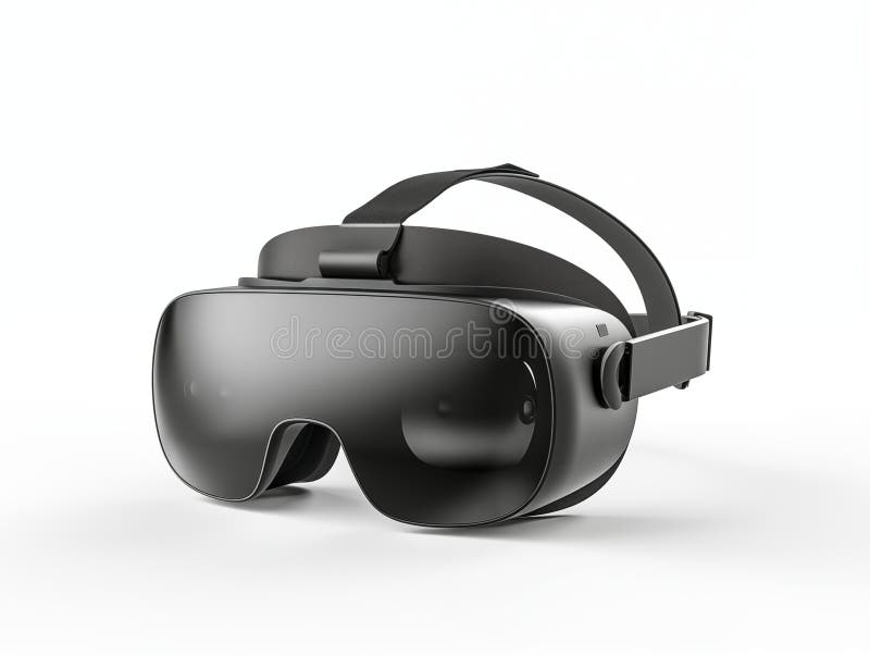 Modern VR Headset with Adjustable Straps on a White Background Stock ...