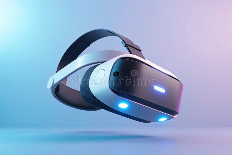 Modern VR Headset Floating Against Soft Gradient Background - Generated ...