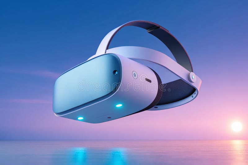 Modern VR Headset Floating Against Soft Gradient Background - Generated ...