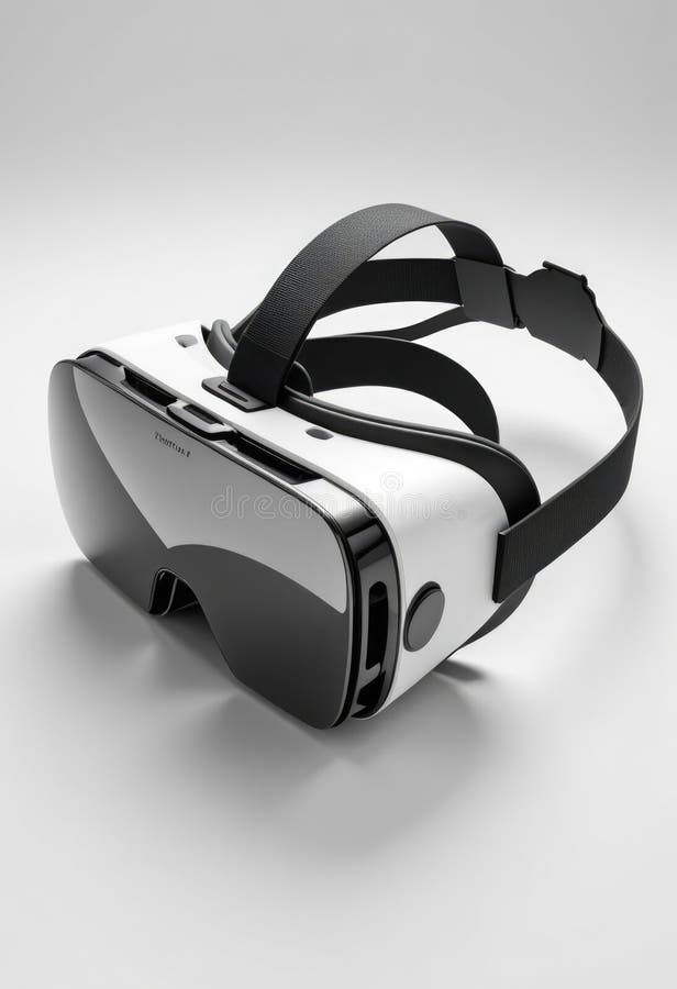 Modern VR Headset Isolated on White Background Technology Gaming ...