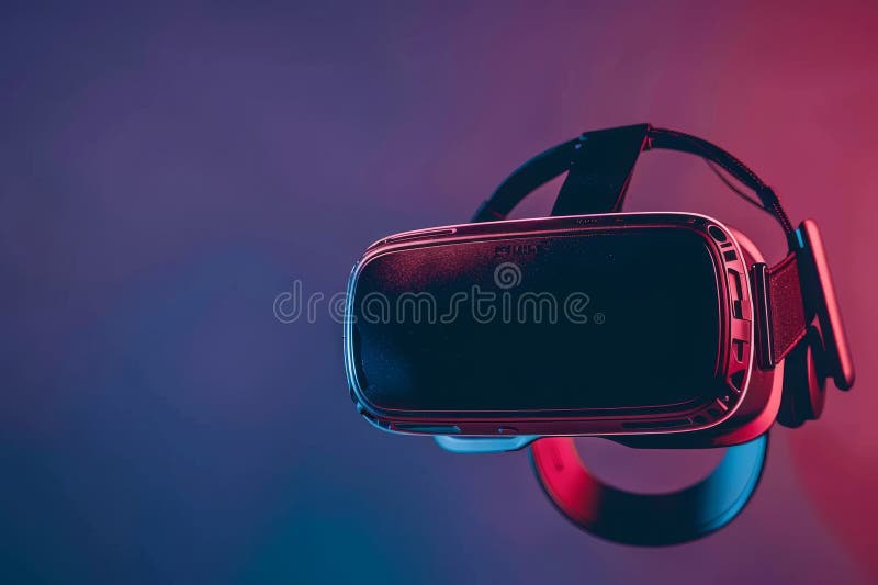 Modern VR Headset with Pink Lighting, Highlighting Immersive Virtual ...