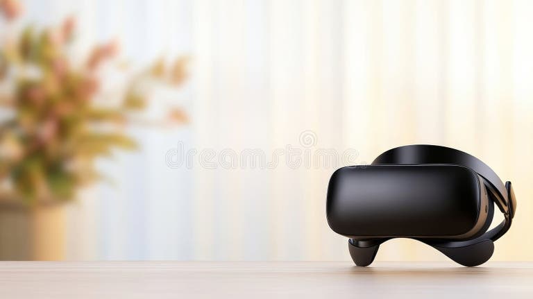 Modern Vr Headset Placed on a Table, Representing the Immersive ...