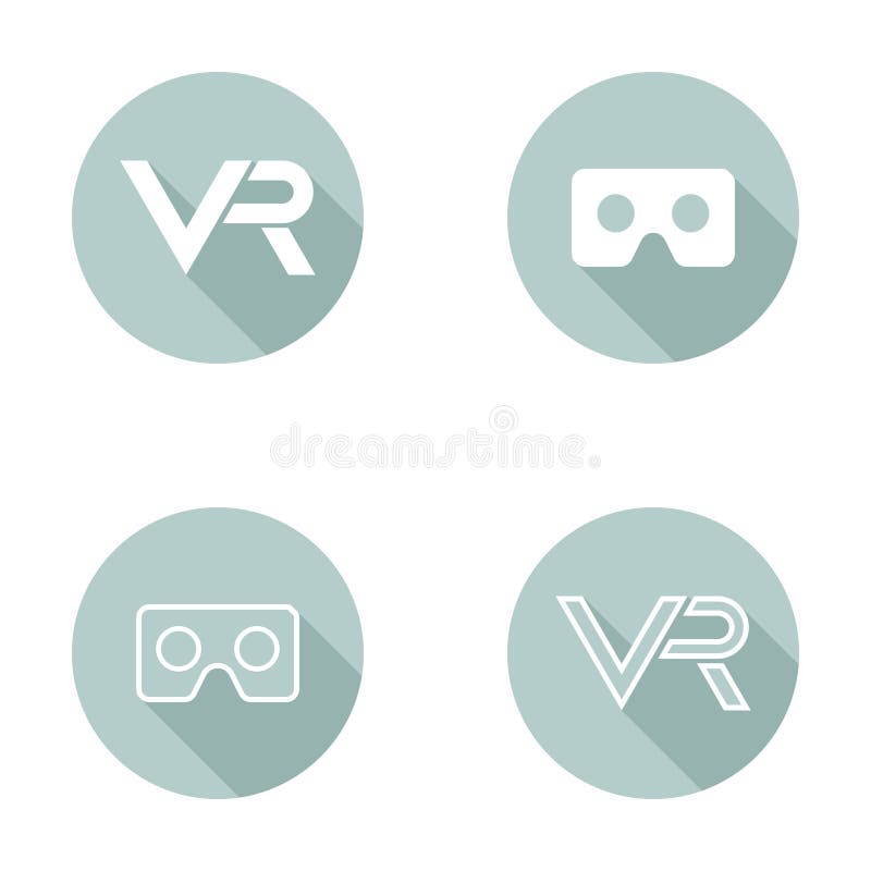 Modern VR Logo in the Circle Stock Illustration - Illustration of ...