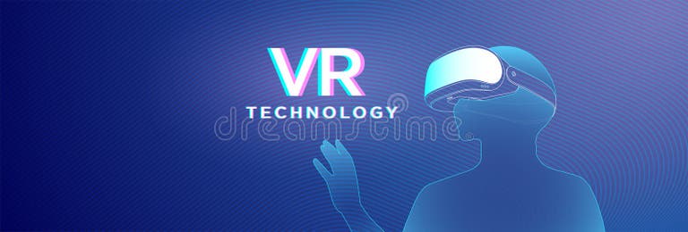 Modern VR Technology Concept Showing a Headset and Hand Interaction ...
