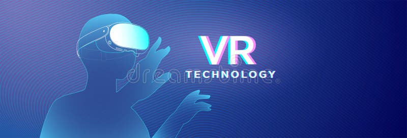 Modern VR Technology Concept Showing a Headset and Hand Interaction ...