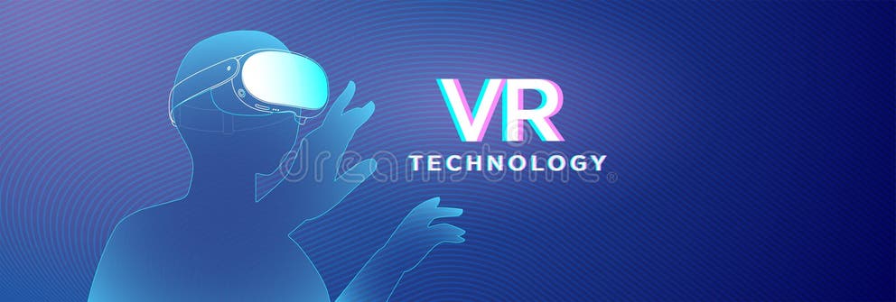 Modern VR Technology Concept Showing a Headset and Hand Interaction ...