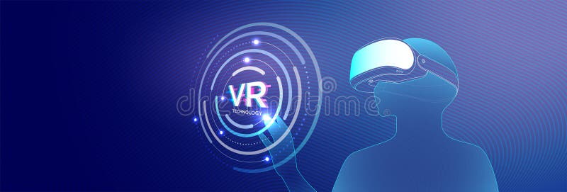 Modern VR Technology Concept Showing a Headset and Hand Interaction ...