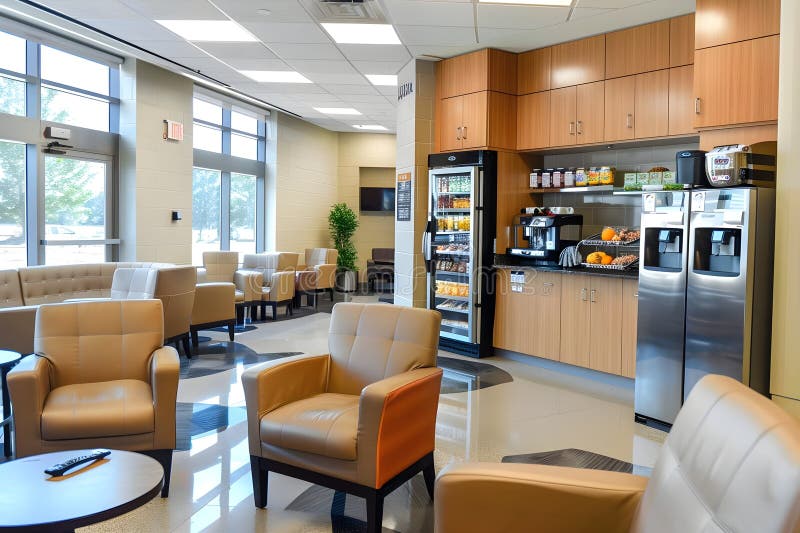 Modern Waiting Area Design: Comfortable Seating, Refreshment Stations ...