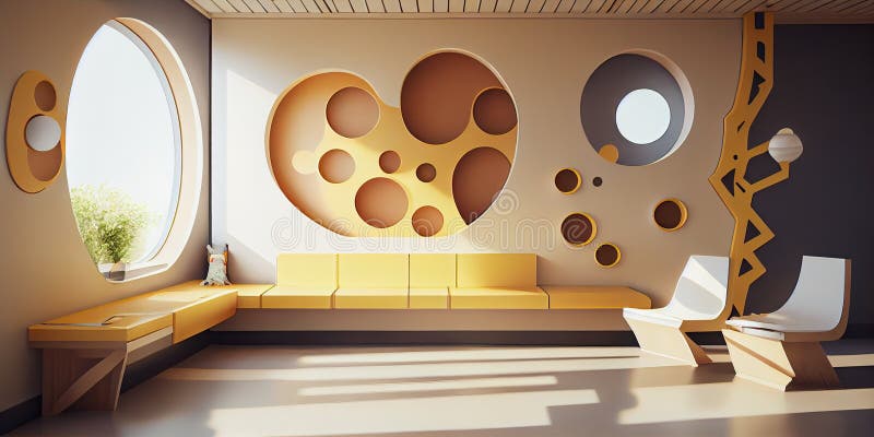 Modern waiting room stock illustration. Illustration of design - 272393535