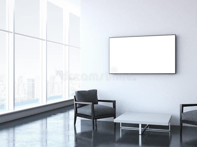 Modern Waiting Room at Office. Stock Illustration - Illustration of ...