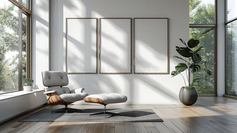 Modern Wall Art, a Grouping of Silver Rectangular Frames Displays ...