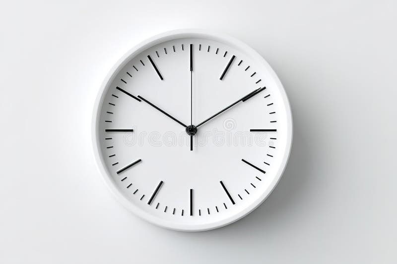 Modern Wall Clock Displaying Time on a Clean White Background in a ...