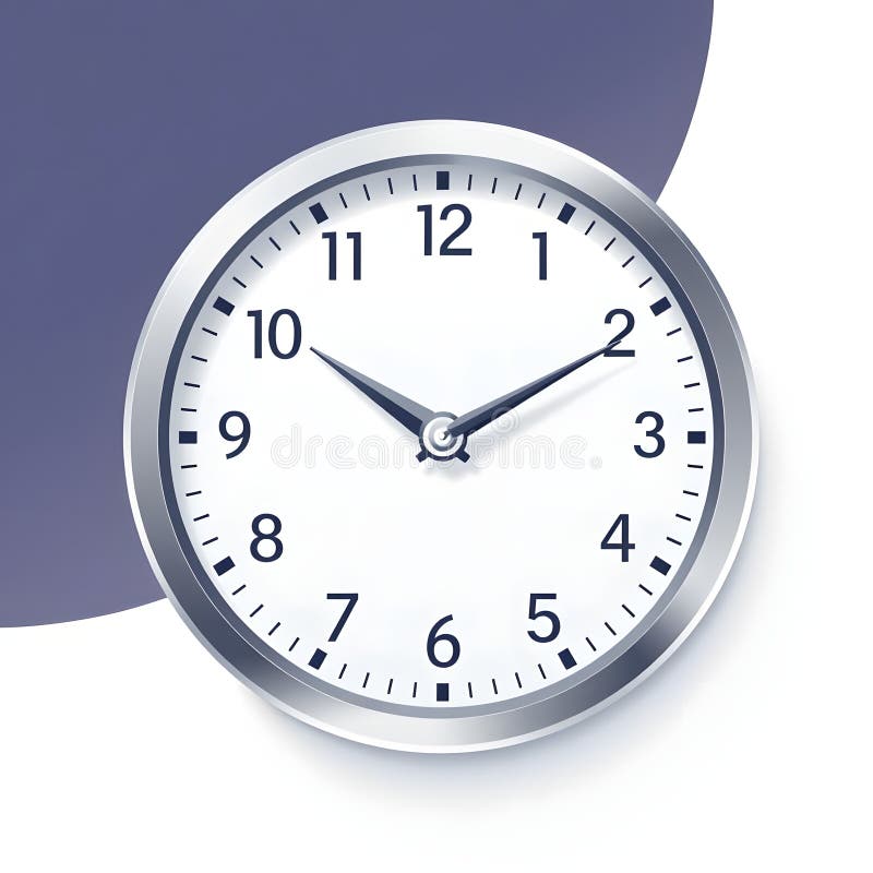 Simple Wall Clock Showing the Time at Two O Clock with a Modern Design ...