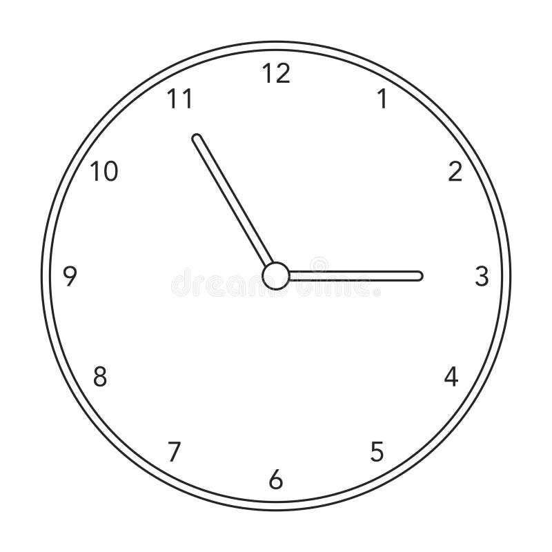 Modern Wall Clock Outline Vector Stock Vector - Illustration of round ...