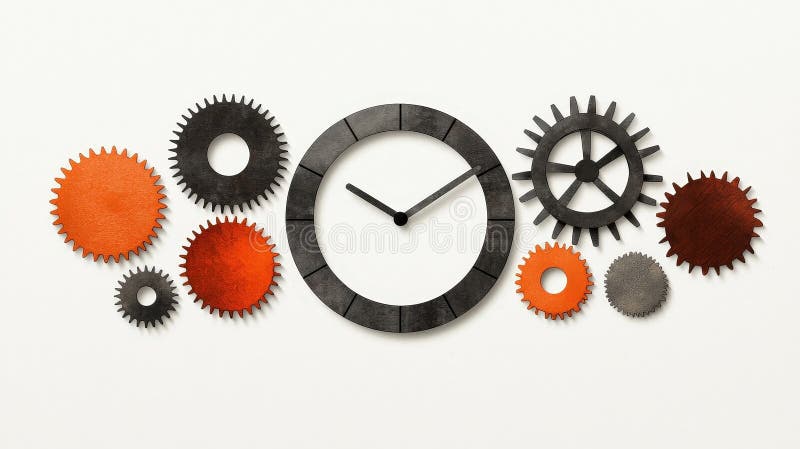 Modern Wall Clock with Rustic Gears and Cogs in Contemporary Home Decor ...