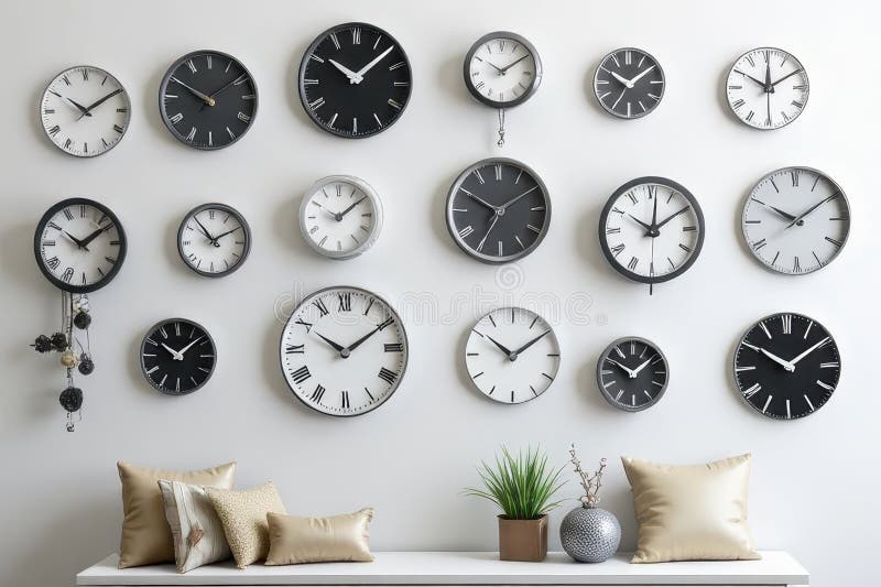 Modern Wall Clocks Design stock illustration. Illustration of precision ...