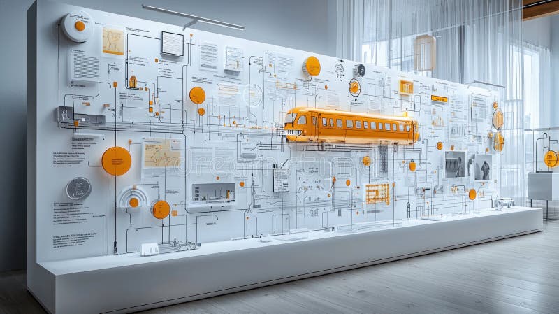 Modern Wall Display with Colorful 3D Design Elements, Illustrating ...