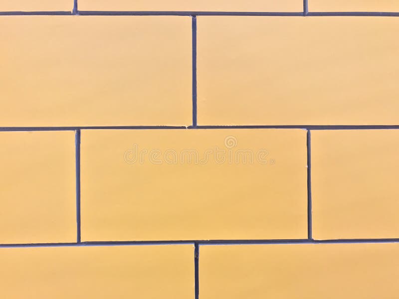 Yellow Block Tiled Wall Decoration Stock Photo - Image of tile, texture ...