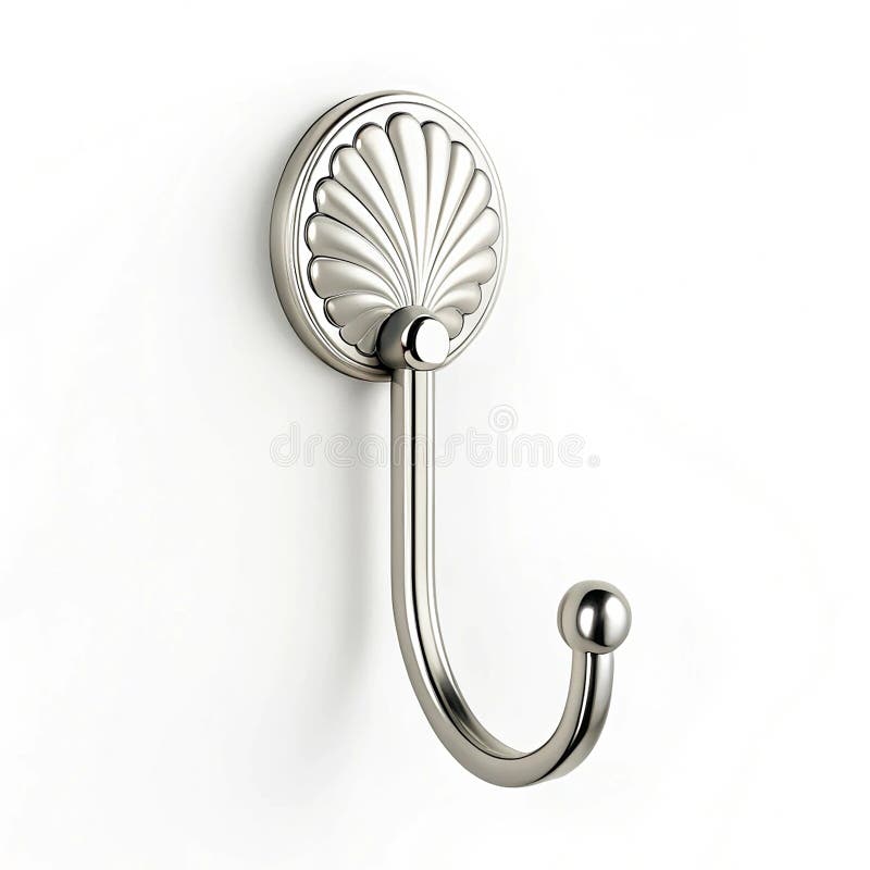 Modern Wall Hook with Decorative Design on White Background Stock ...