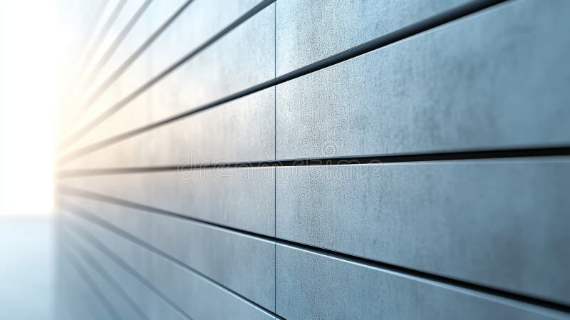 Modern Wall with Horizontal Lines and Sunlight Reflection Stock Image ...