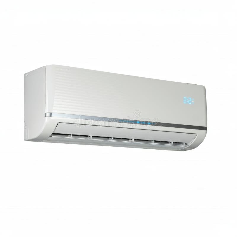 Modern Wall-mounted Air Conditioner with Digital Display Stock ...