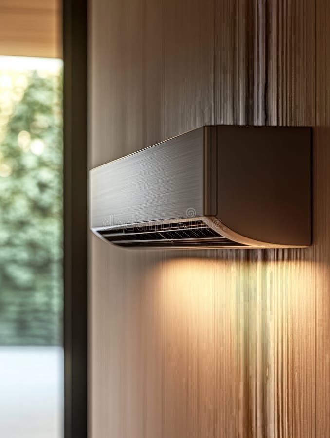 Modern Wall-mounted Air Conditioning Unit in a Stylish Home Interior ...