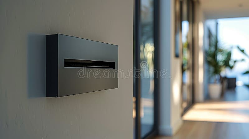 Modern Wall-mounted Mailbox in a Bright Hallway. Stock Photo - Image of ...