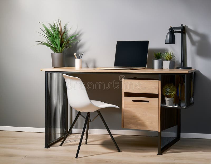 A Modern Wall-mounted Workspace Featuring a Foldable Desk and Hidden ...