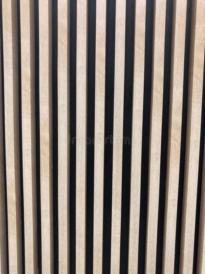 Modern Wall Paneling with Vertical Wooden Lath Stripes on Home ...
