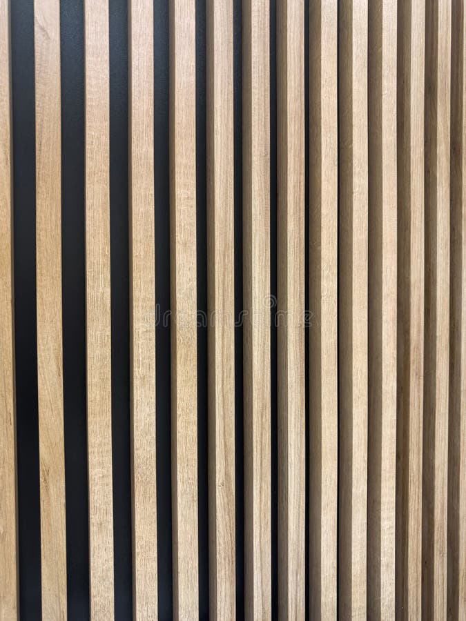 Modern Wall Paneling with Vertical Wooden Lath Stripes on Home ...