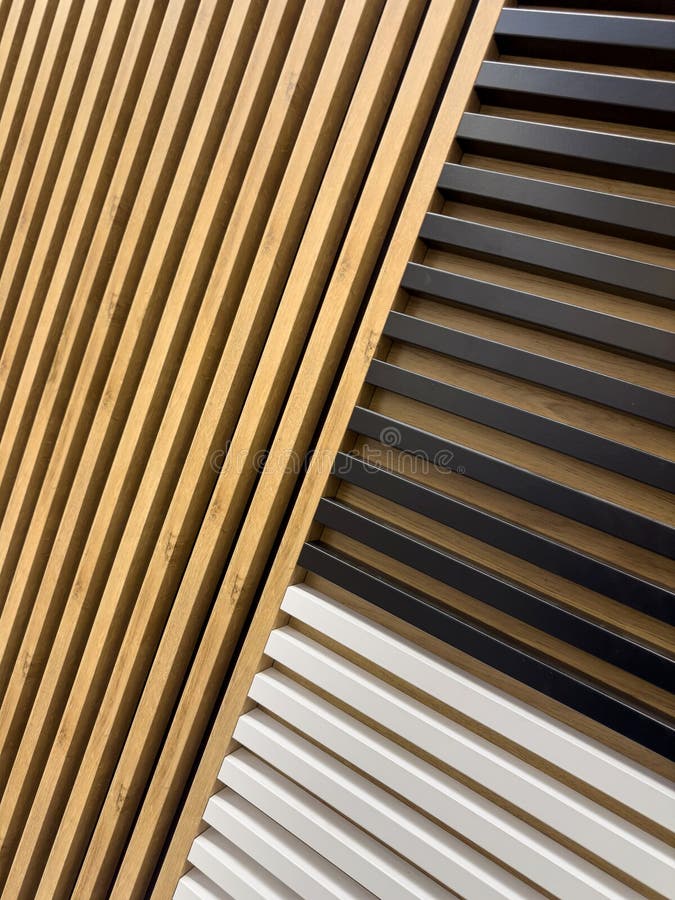 Modern Wall Paneling with Vertical Wooden Lath Stripes on Home ...