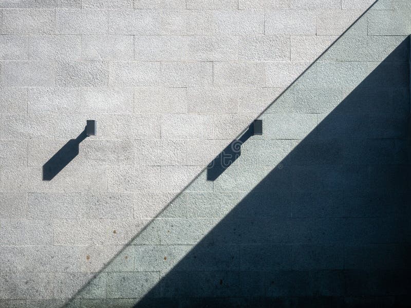 Modern Wall with Shadow of Wall Lamp. Copy Space Provided Stock Image ...