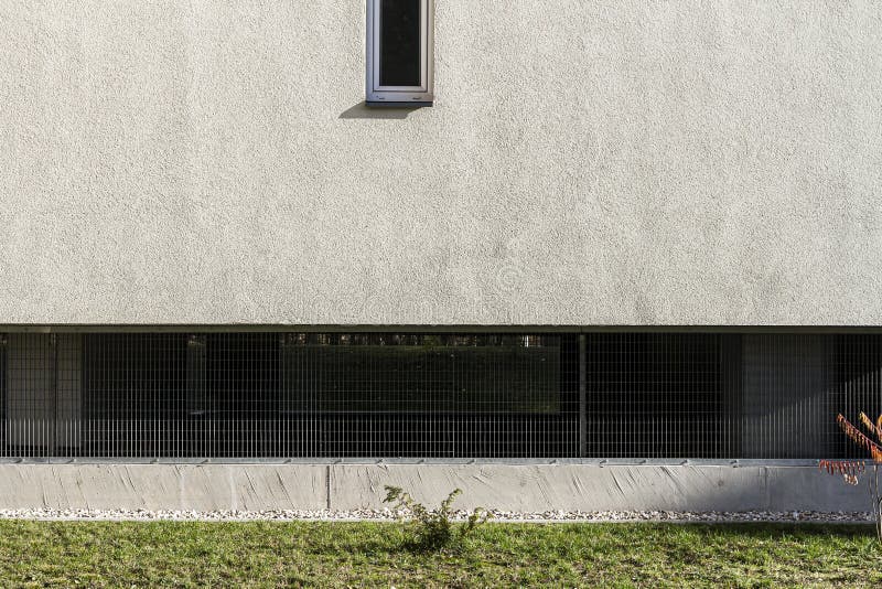 Modern Wall with Small Window Stock Image - Image of hotel, design ...