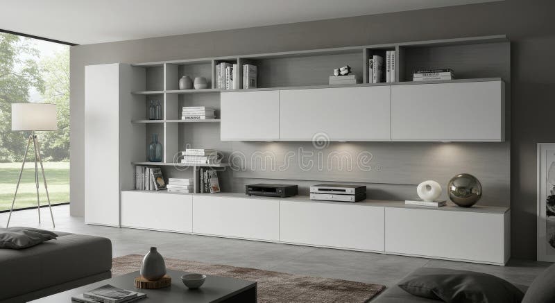 Modern Wall Unit Storage and Display System Sleek Contemporary Wall ...