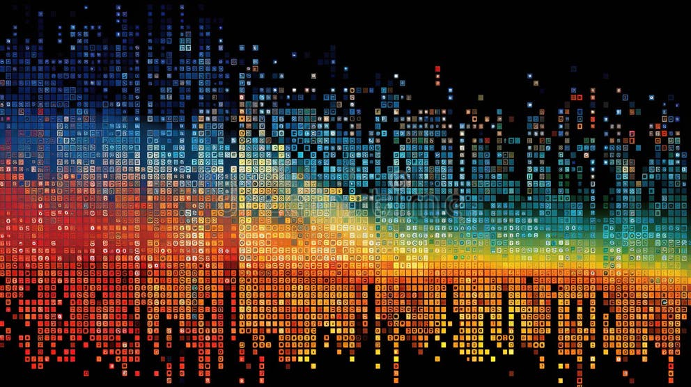 Modern Wallpaper Matrix Illustration, Abstract Pixels, Ai Generated ...