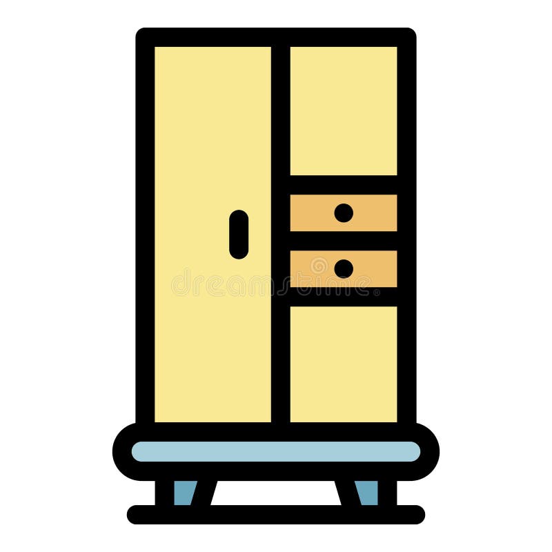 Modern Wardrobe Icon Color Outline Vector Stock Vector - Illustration ...