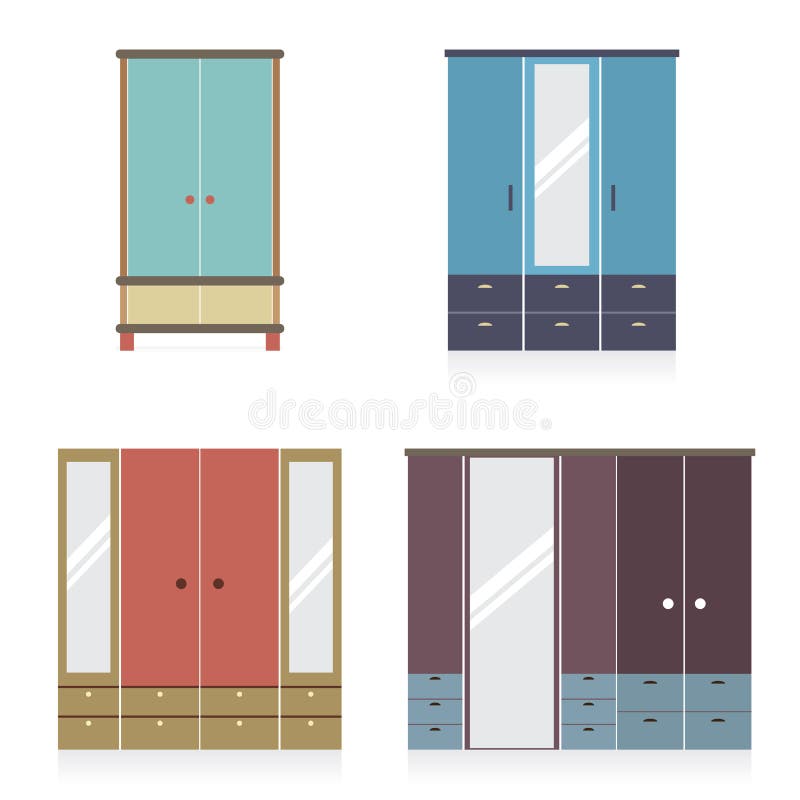 Modern Wardrobe Set. stock vector. Illustration of closet - 61627646
