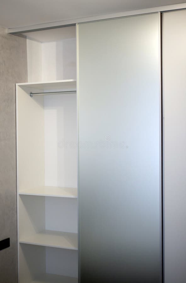 Modern Wardrobe with Sliding Doors Slide System. Shelves for Storing ...