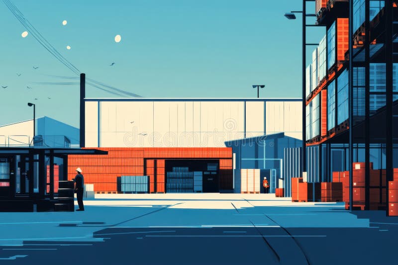 Modern Warehouse Architecture in a Minimalistic Industrial Urban ...