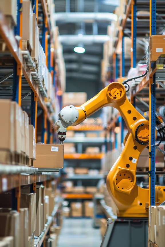 Modern Warehouse Automation with Robotic Arms and Efficient Storage ...
