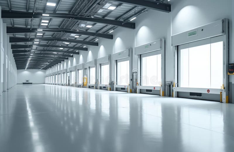 Empty Loading Bay of a Large Warehouse. Modern Logistics Center ...