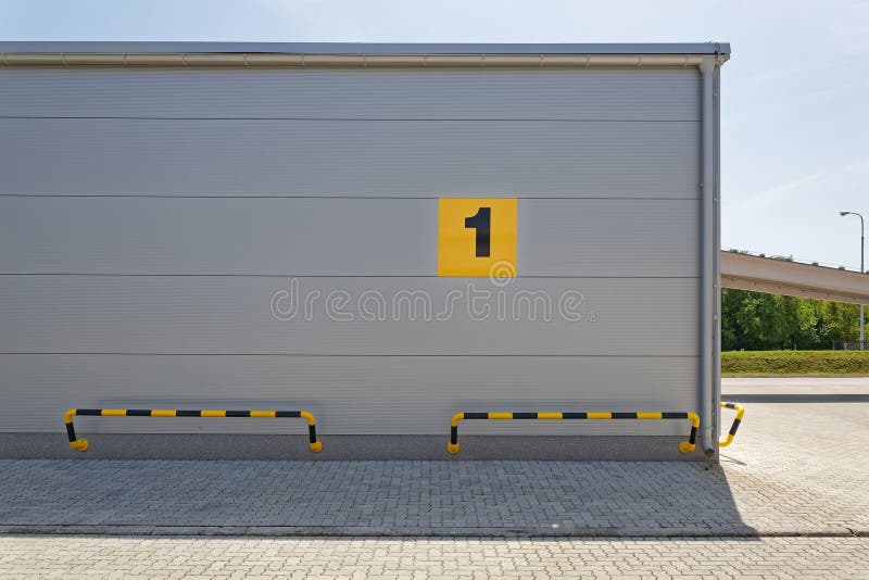 Warehouse Building stock image. Image of signage, industrial - 140410491