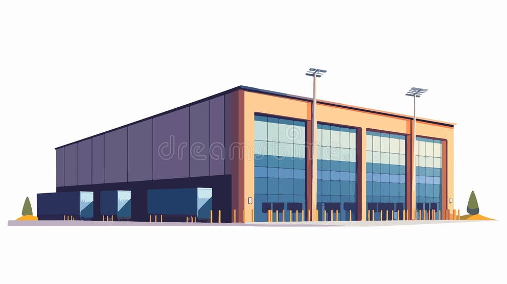 Modern Warehouse Design Vector Illustration: Efficient Storage Solution ...
