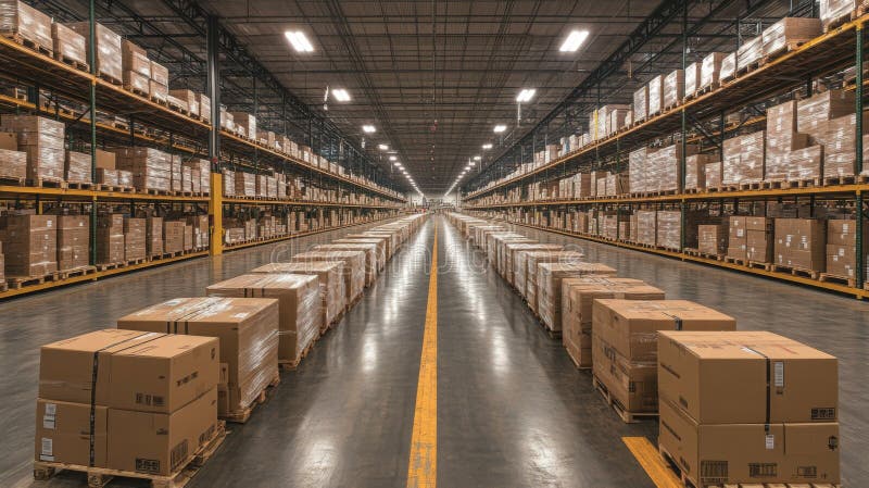 Efficient Warehouse Layout Showcasing Automated Logistics and Organized ...