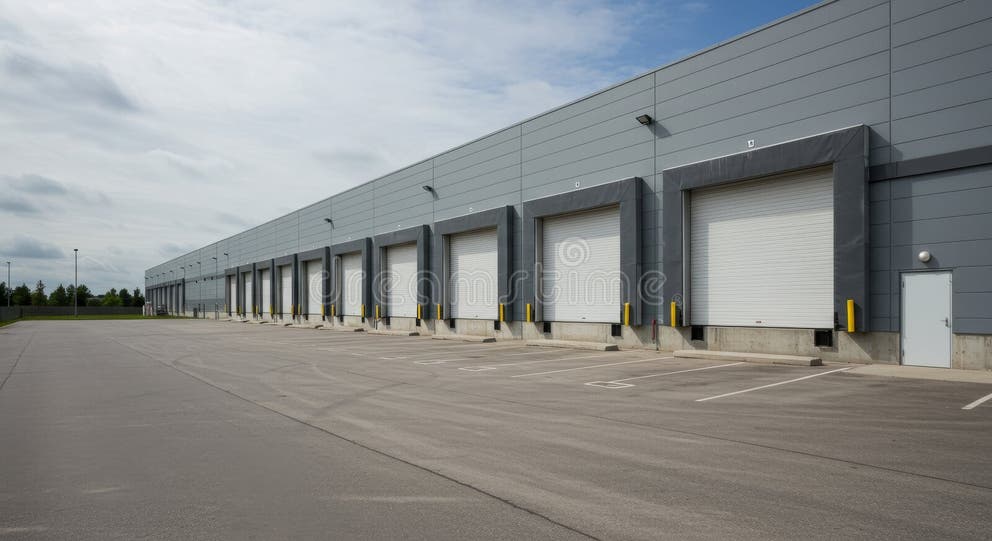 Modern Warehouse Exterior with Loading Docks Contemporary Warehouse ...