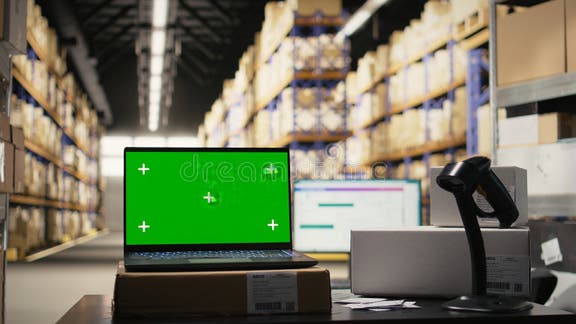 Modern Warehouse Facility Featuring Isolated Workstation with Chroma ...