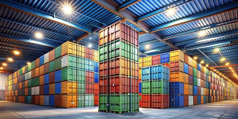 Modern Warehouse Facility Showcases Efficient Shipping Container ...