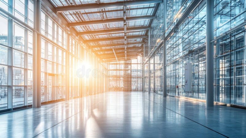 Modern Warehouse with Glass Walls and Advanced Technology for ...
